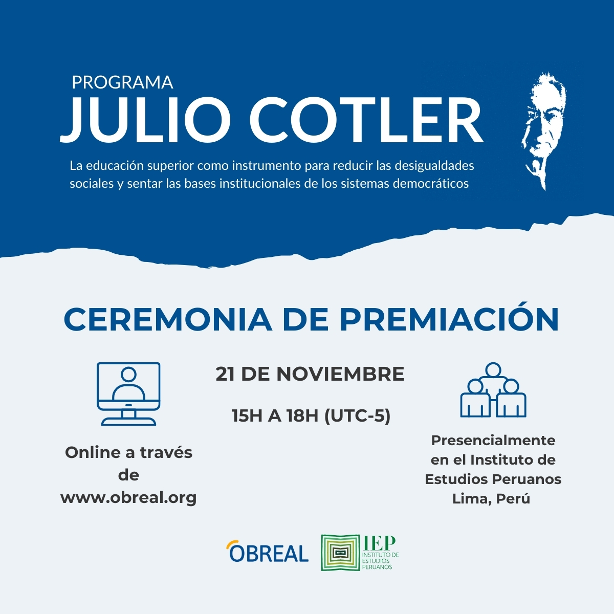 Ceremonia de premiación "Programa Julio Cotler 2024" - Instituto de ...